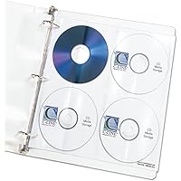 Amazon.com: C-Line Deluxe CD Ring Binder Storage Pages, Standard, 8 Disc Capacity, Clear/White ...