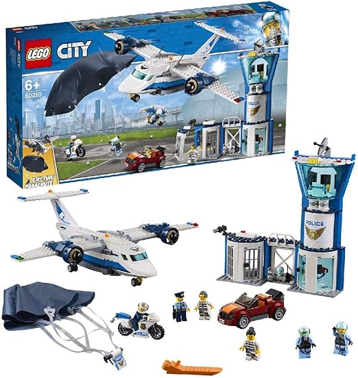 LEGO City Police Base della Polizia Aerea con 6 Minifigures, Una Torre ...