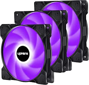Amazon.com: upHere 120mm 3-Pin High Airflow Long Life Purple LED Case ...