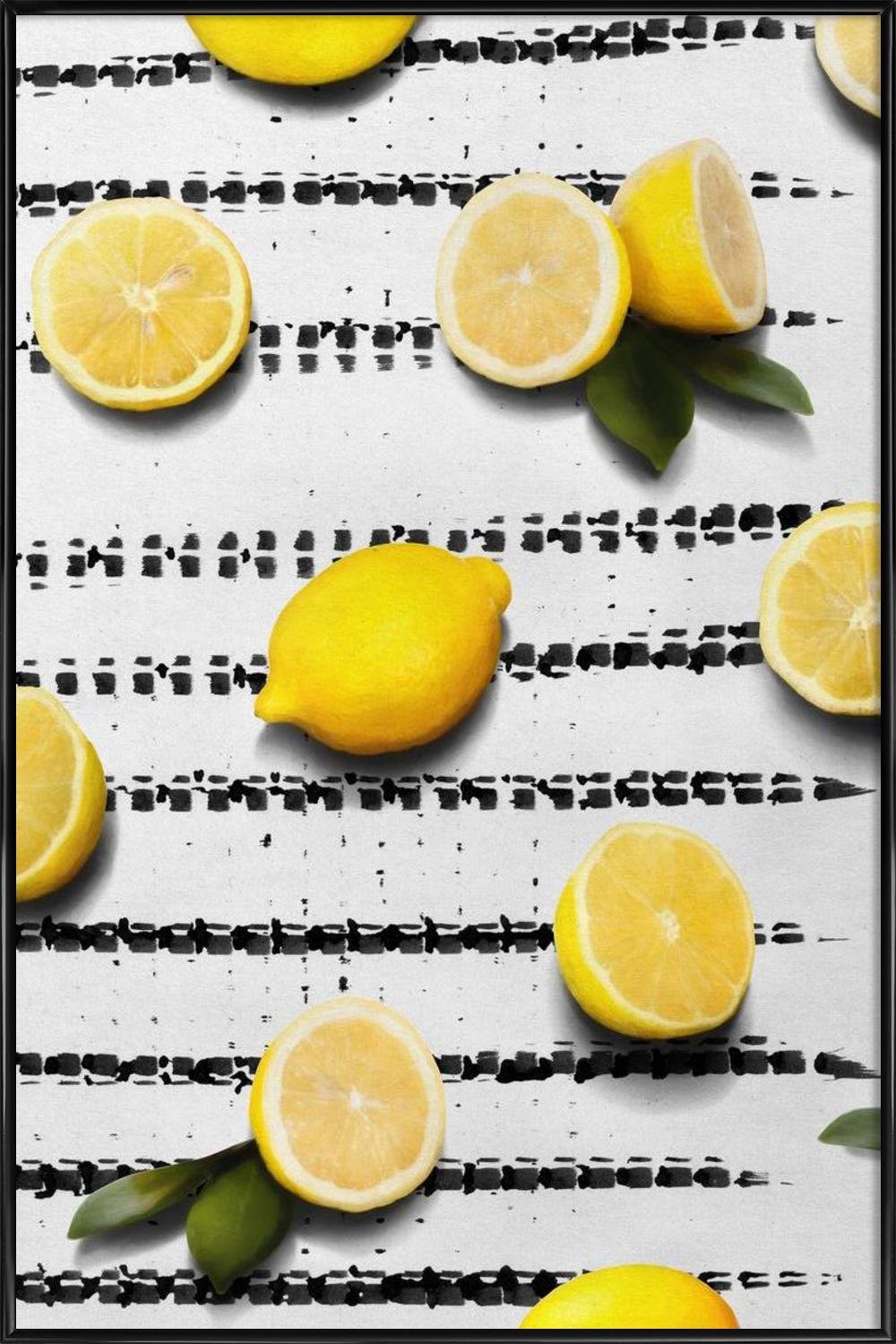 Amazon.de: JUNIQE® Bild mit Rahmen 20x30cm Zitronen - Design "Fruit 4 ...