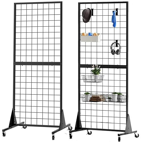 Blasinc 2-Pack 2'x5.5' Ft Gridwall Panel Display Stand Heavy Movable ...