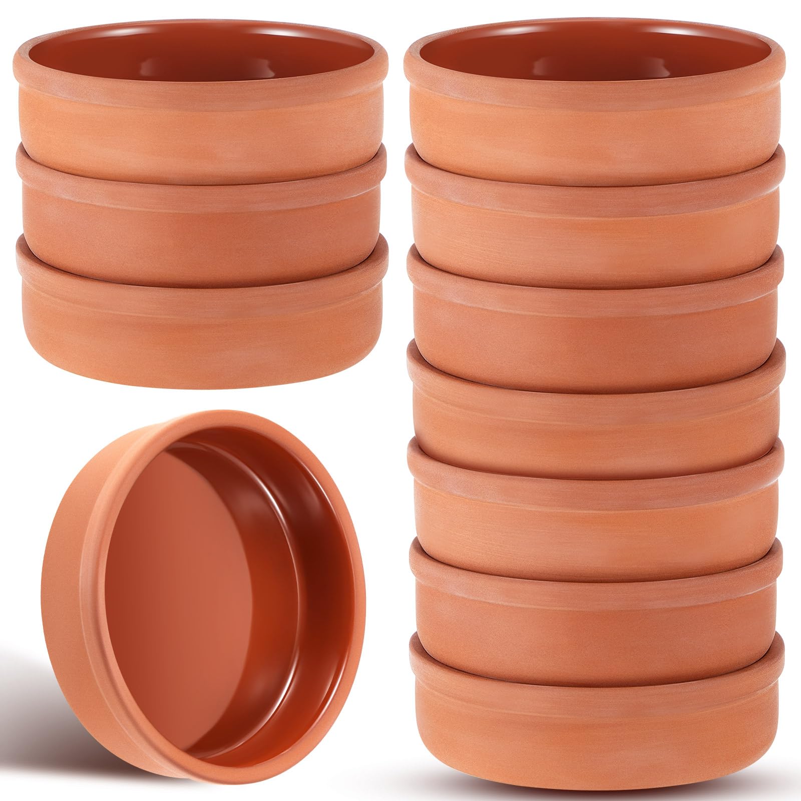 Teenyyou 10 Pcs Mexican Clay Cookware Set 5'' Clay Pot for Cooking ...