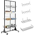 Blasinc Gridwall Panel Display Stand 2' x 5.5' Ft Heavy Movable ...
