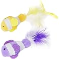 Amazon.com: Multipet 4.5 Inch Catnip Clown Fish with Feather Tails ...