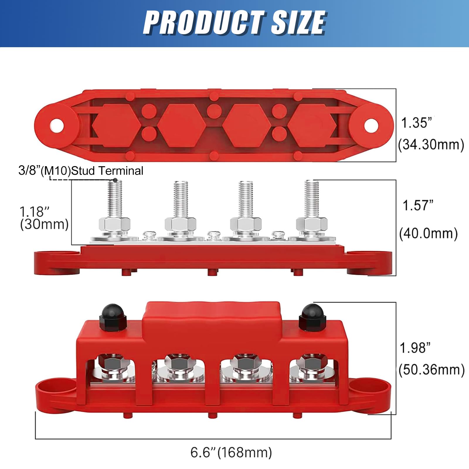 Mua Young Dance 250A 12V BusBar 3/8" Power Distribution Block 4 Studs ...