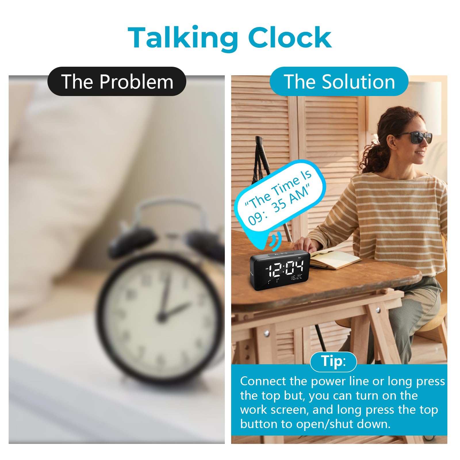 Mua Talking LED Clock, Talking Clock with Volume Control, Talking Alarm ...