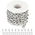Amazon.com: Jabogrii 16.4 Feet Silver Stainless Steel Chain Roll for ...