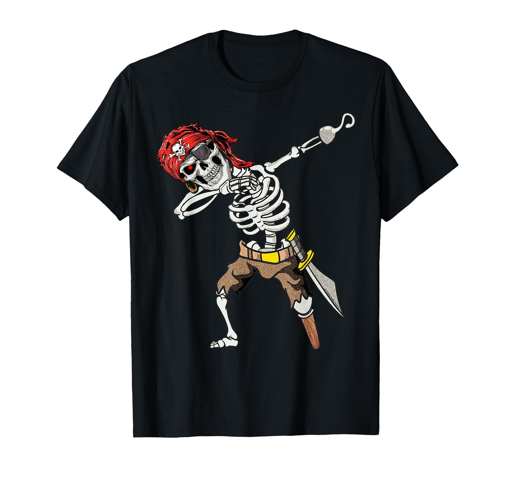 Dabbing Skeleton Pirate Halloween Kids Jolly Roger Pirate T-Shirt L for ...