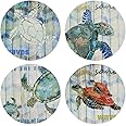 Amazon.com: Absorbent Coasters Set of 4 - Ocean Theme Sea Turtle ...