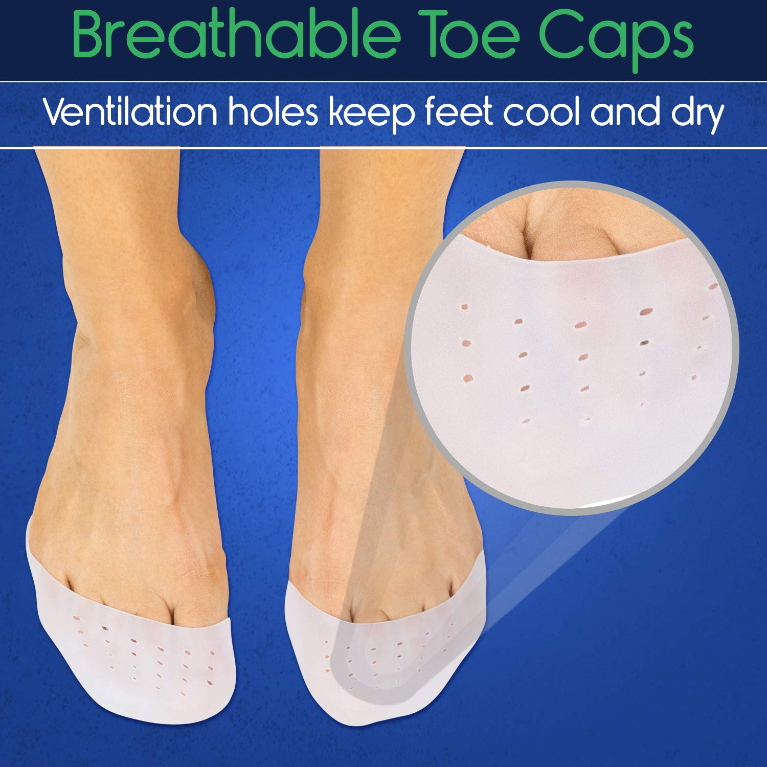 Vivesole Toe Sleeves 4 PCS- Silicone Gel Sock Pads - Topper Cover ...