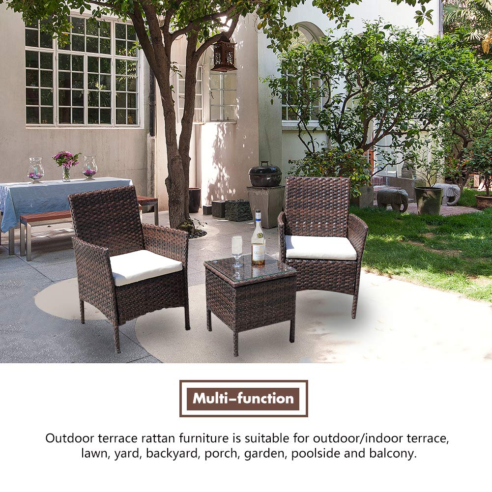 DIMAR garden 3-Piece Outdoor Rattan Patio Furniture Sectional Sofa ...