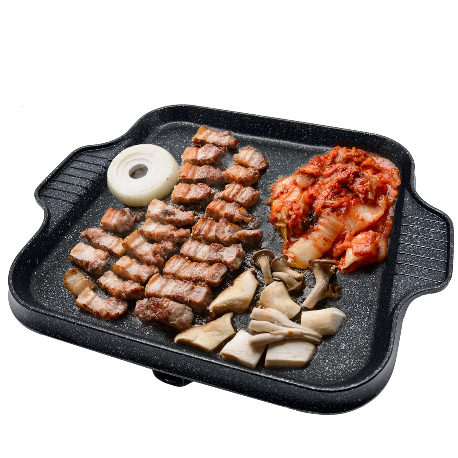 Eutuxia Stovetop Korean BBQ Grill Pan, 15.5", Non-stick Smokeless ...