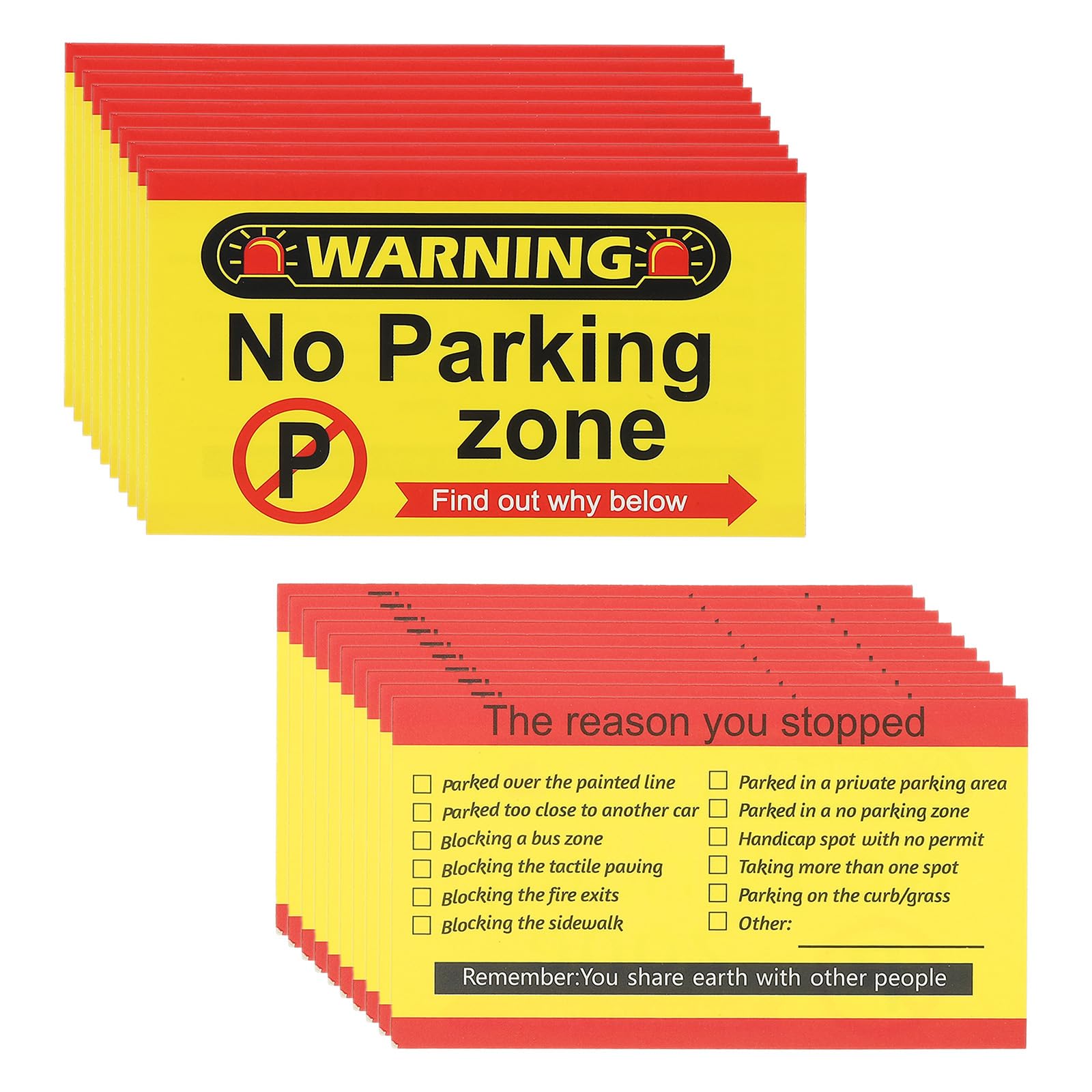 PATIKIL Bad Parking Cards No Parking Zone Cards, 100 Pack Funny Cards ...