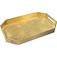 Amazon.com: MAONAME Gold Decorative Tray with Handles, Foil Serving ...