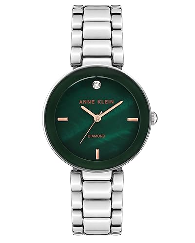 Anne Klein Women's Japanese Quartz Dress Watch with Metal Strap, Silver ...