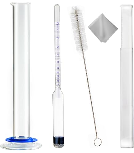 Alcohol Tester For Liquor Specific Gravity Testing Kit - Hydrometer ...