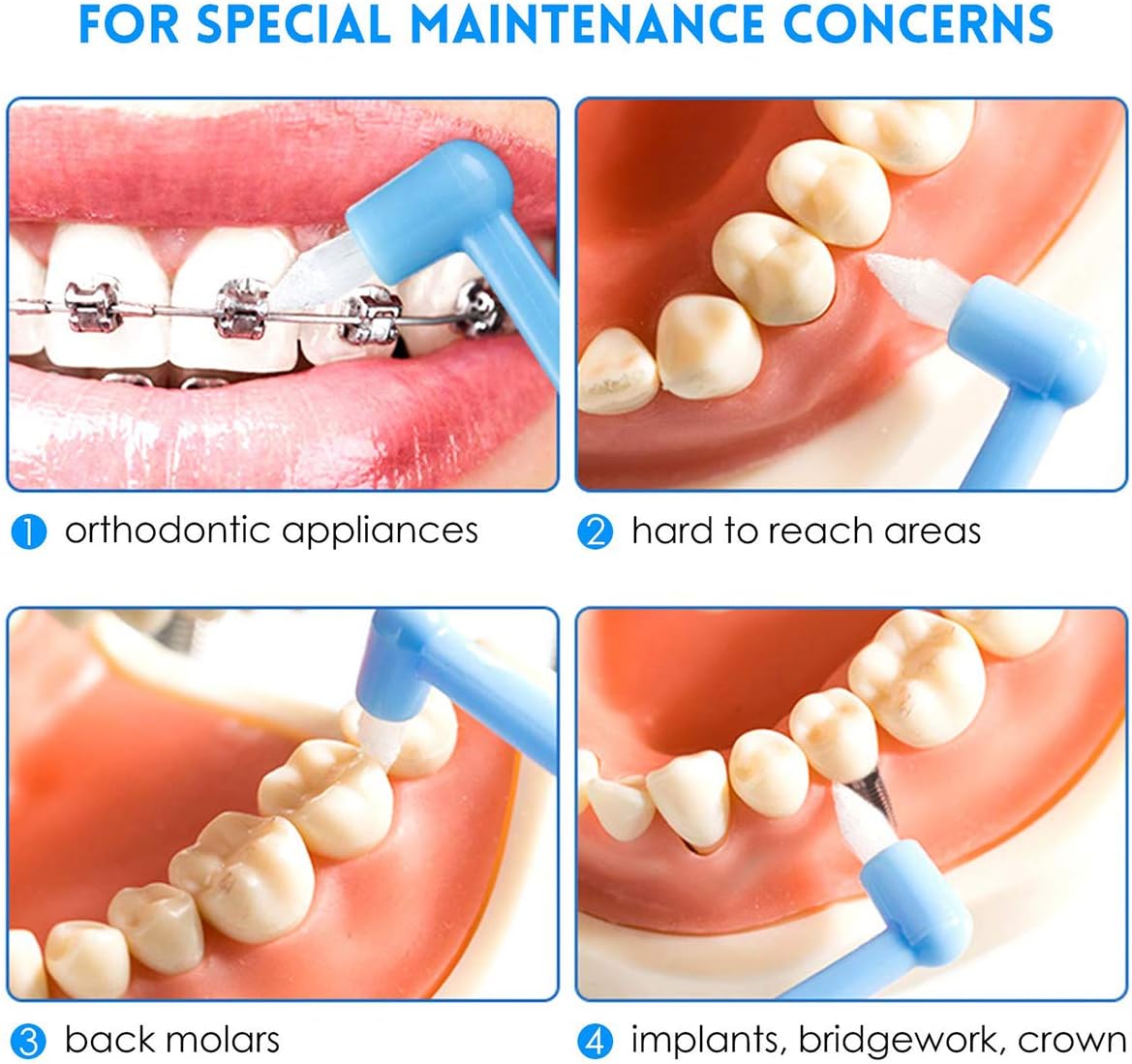 12Pcs Manual Interspace Toothbrush for Orthodontic Braces and Bridges ...