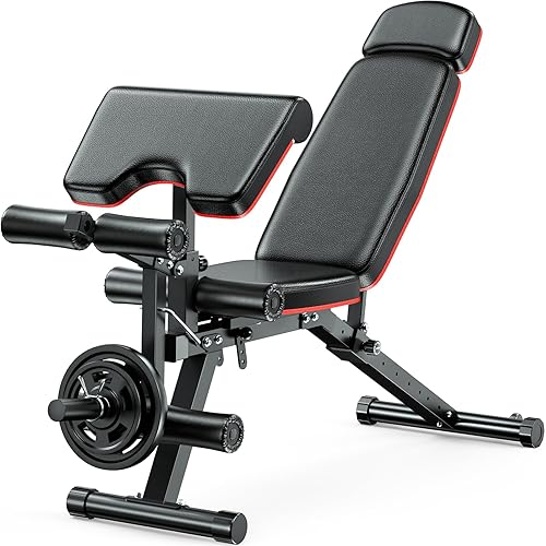 Fostoy Adjustable Weight Bench, 800 LBS Home Gym Workout Bench with Leg ...