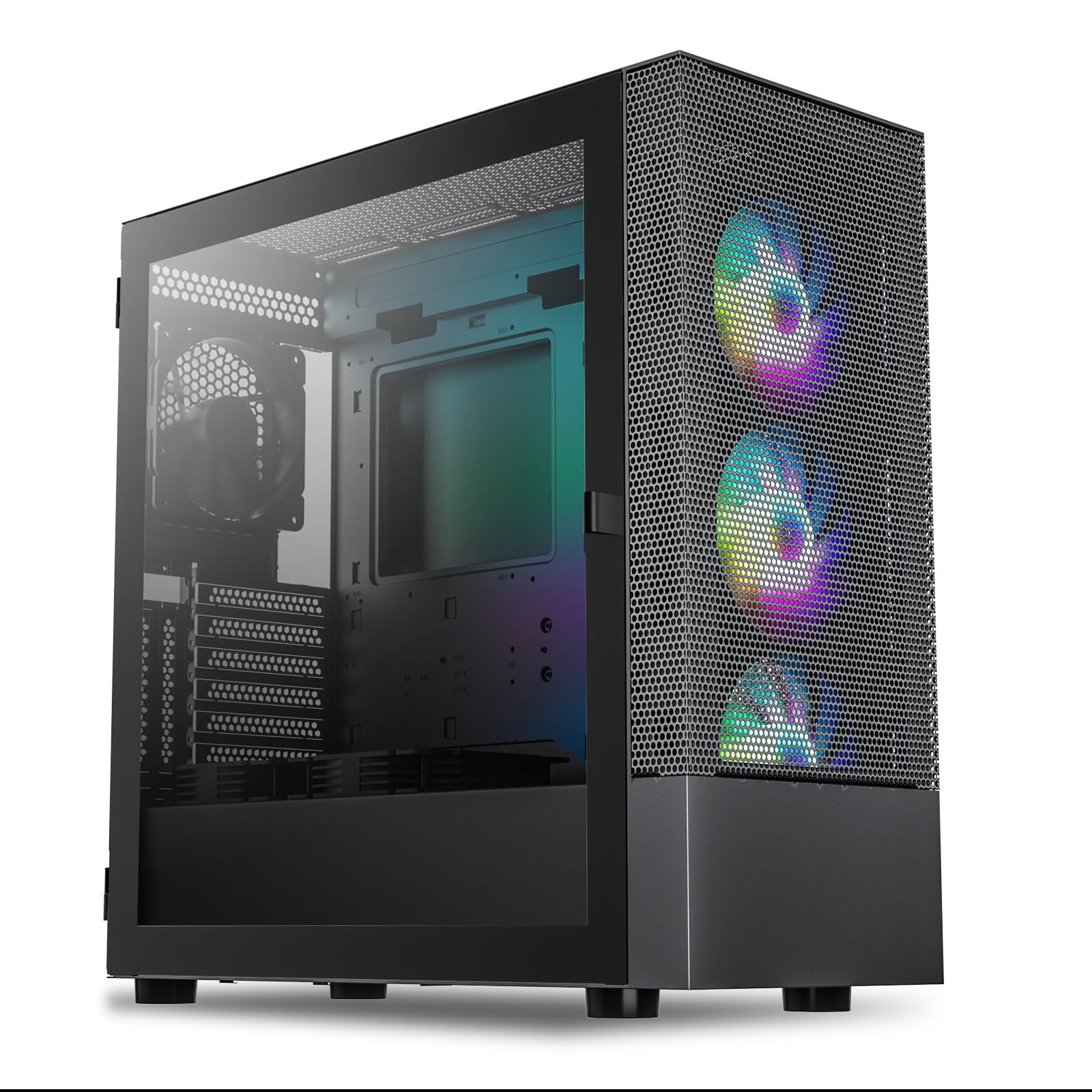 Mua Vetroo AL600 Black Mid-Tower ATX PC Case, Pre-Installed 3x120mm ...