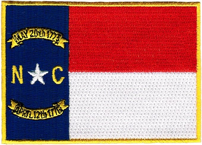 Amazon.com: North Carolina State Flag Embroidered Patch Iron-On NC ...