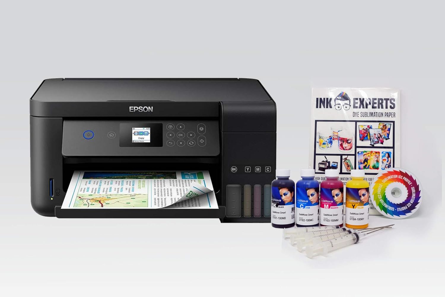 Ink Experts Dye Sublimation A4 Printer Bundle - Compatible Epson ET2750 ...
