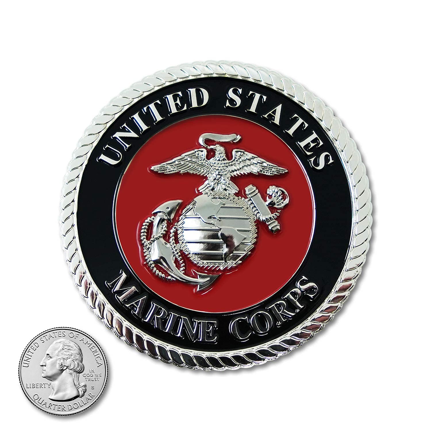 Mua USMC Red/Silver Auto Medallion – 3.5 Inches Marine Corps Eagle ...