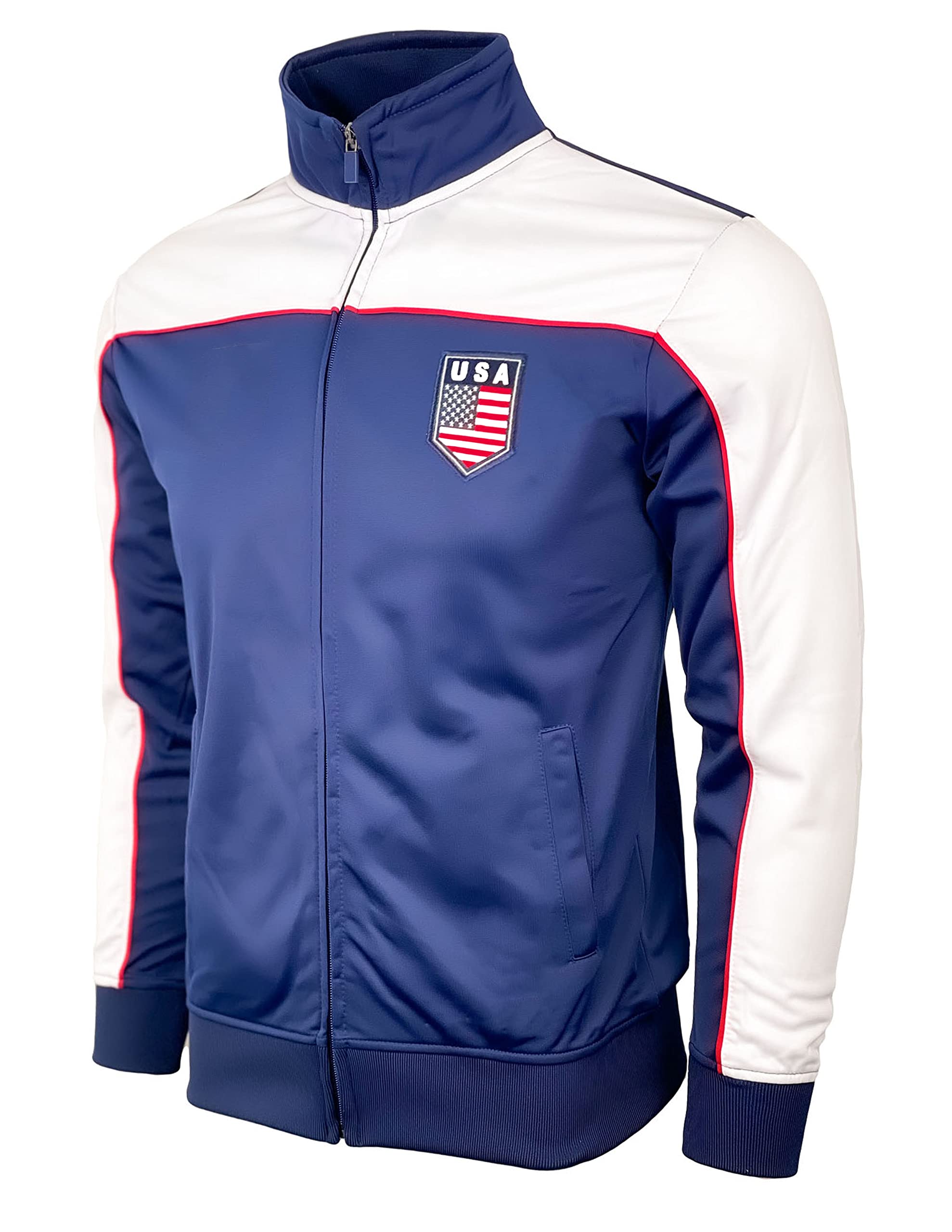 Men's USA Track Jacket, U.S. Full Zip Jacket, Adult Sizes Athletic Warm ...