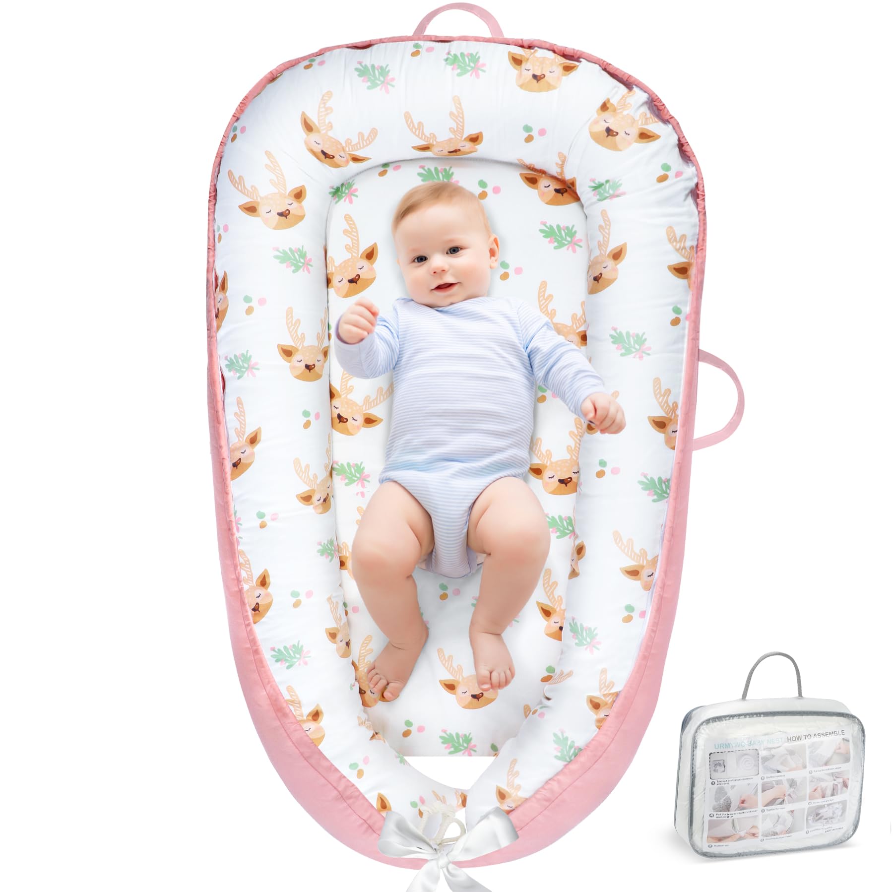 URMYWO Baby Lounger - Baby Lounger For Newborn, Breathable & Soft Baby ...