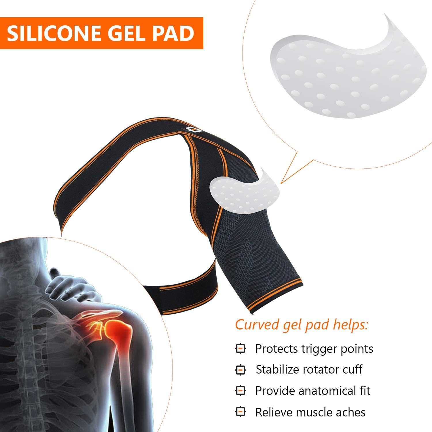 Urbo Copper Shoulder Brace with Compression + Ergonomic Support for ...