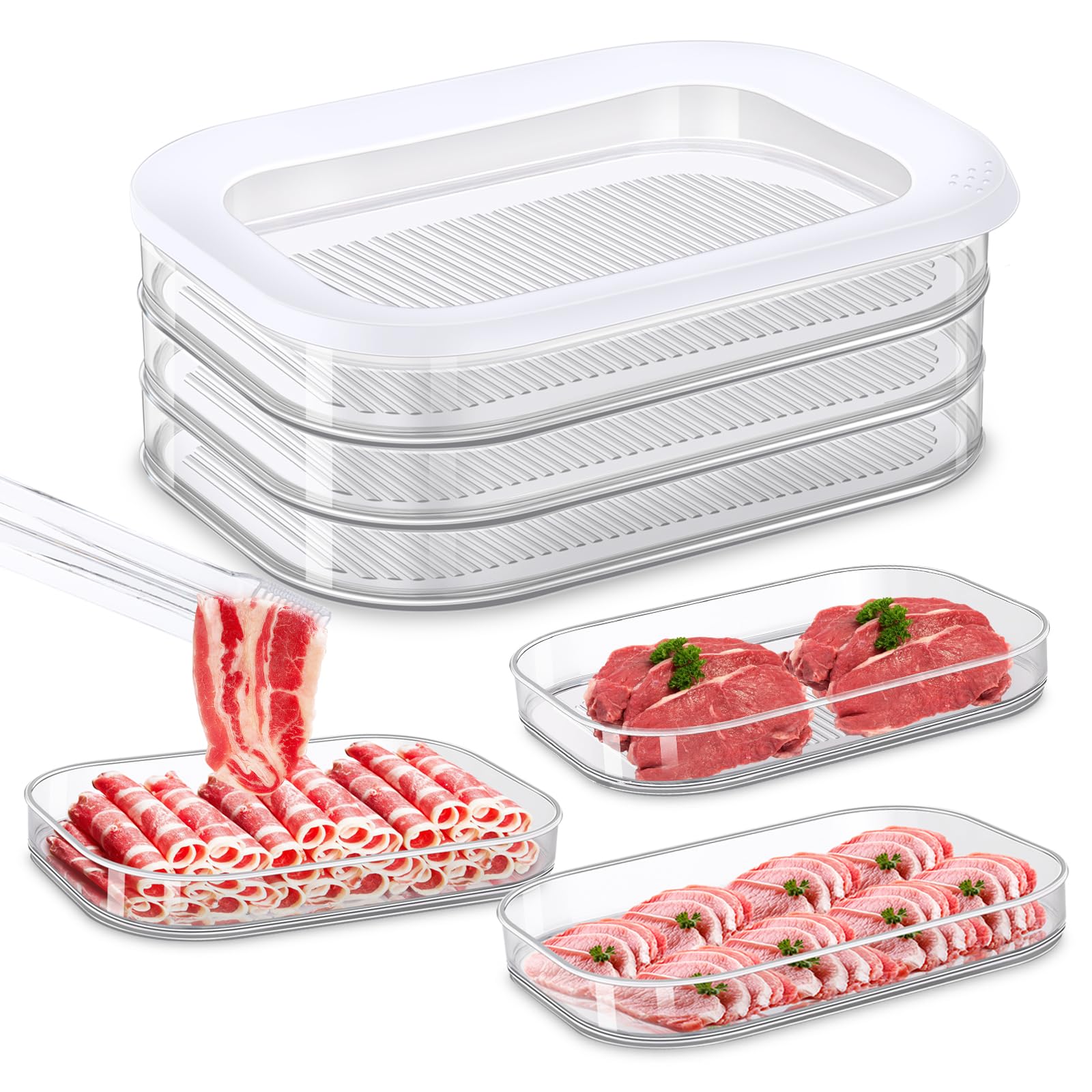 Dualshine Deli Meat Container for Fridge Lunch Meat Container for ...