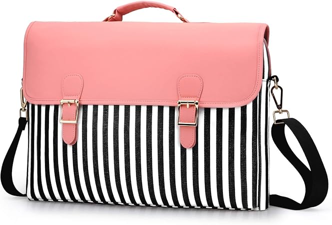 Amazon.com: Pink Cute Laptop Bag 15.6 inch for Women PU Leather ...