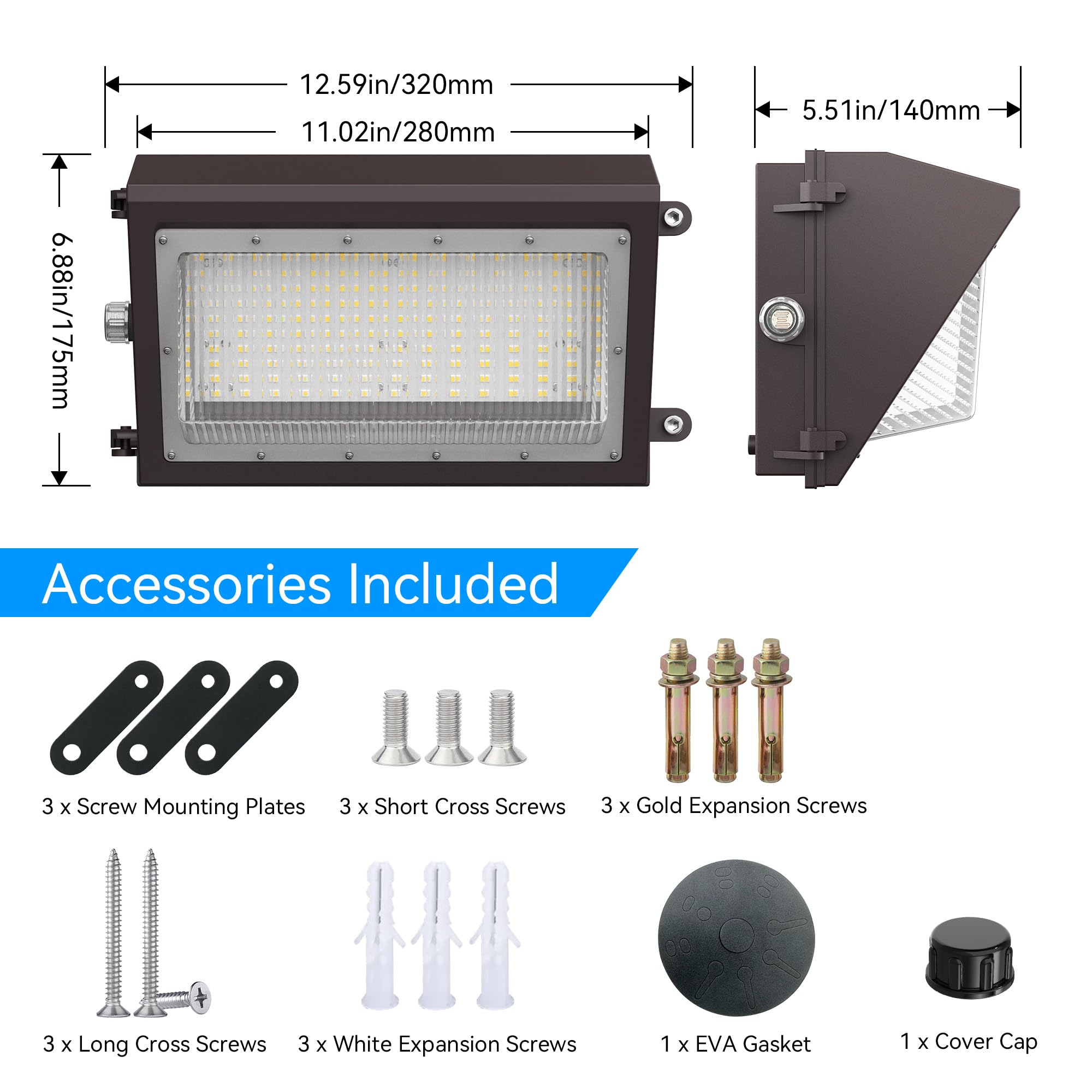 Mua 120W LED Wall Pack Light with Dusk-to-Dawn Sensor, 16800LM 5000K ...