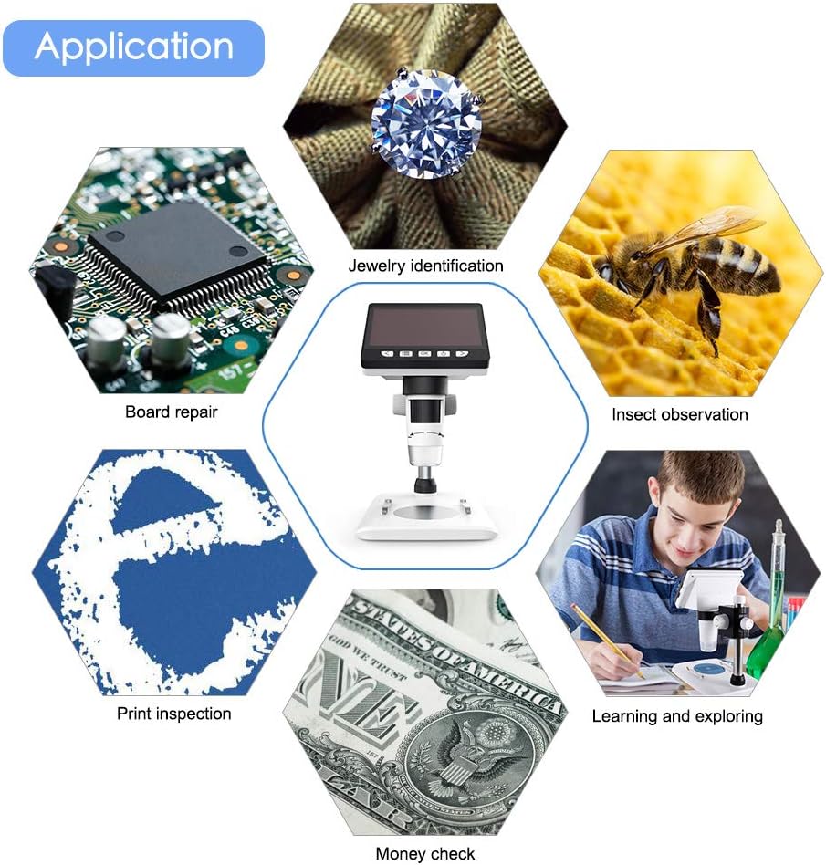 LCD Digital Microscope CrazyFire Microscope with 4.3 inch Display 1000X ...