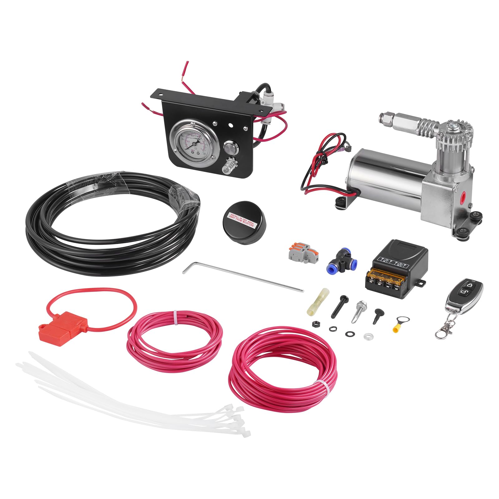 VEVOR Air Shock Controller Kit, 12V 100PSI On Board Air Compressor ...
