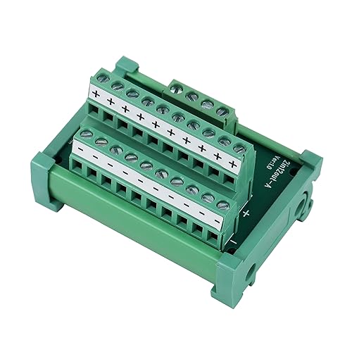 Jienk Screw Terminal Block Power Distribution Module, 25A DIN Rail ...