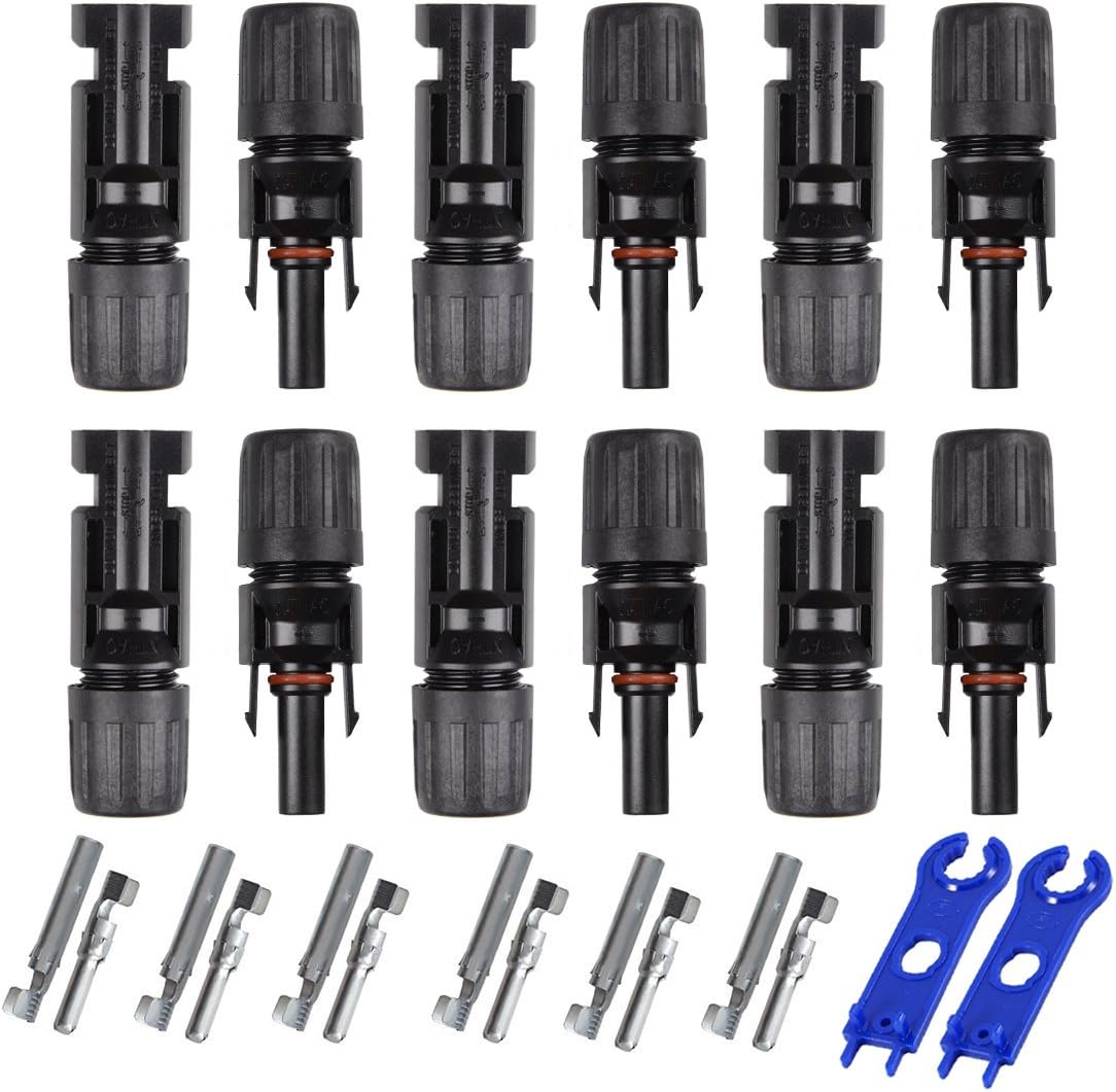 Pasway 6 Paare MC4 Stecker + Buchse für 4-6mm² Leitungen männlich ...