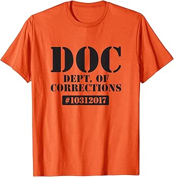 Amazon.com: Dept of Corrections Halloween Jail Inmate Costume Graphic T ...