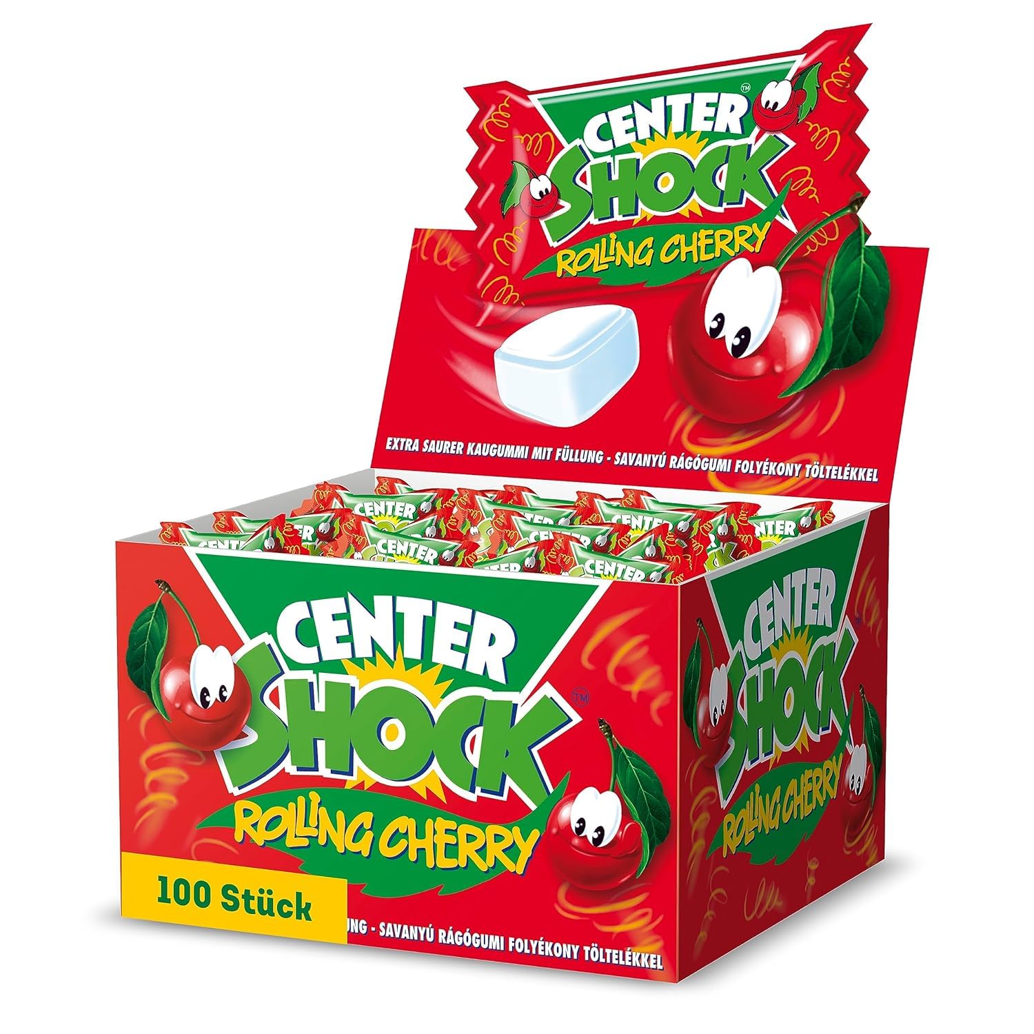Mua Center Shock Rolling Cherry, Box mit 100 Kaugummis, extra-sauer mit ...