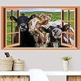 Amazon.com: Funny Cow Wall Decals Peeking Cows Wall Sticker Peel and ...