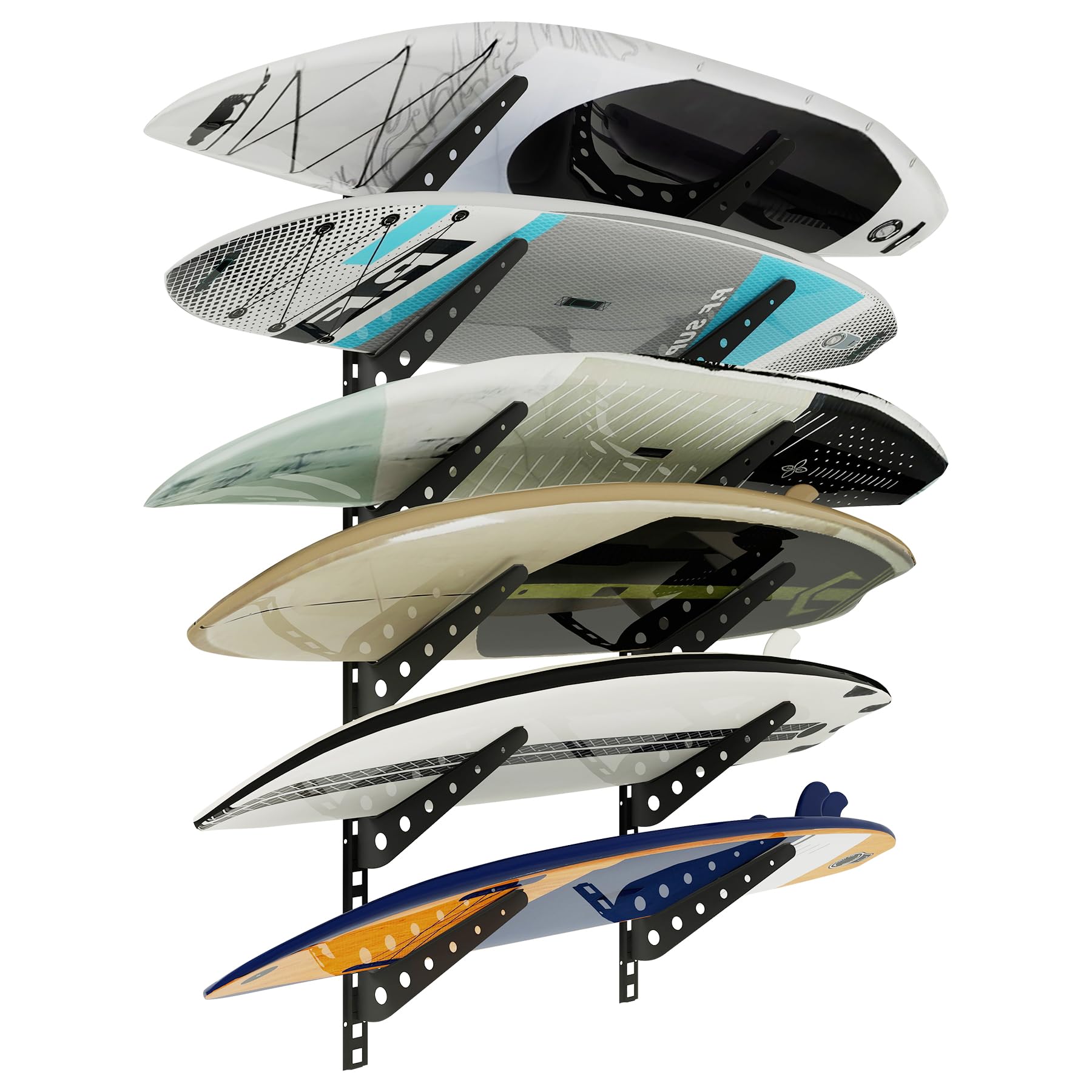 Neorexon Adjustable Surfboard Rack, 6 Board Surfboard Wall Mount ...