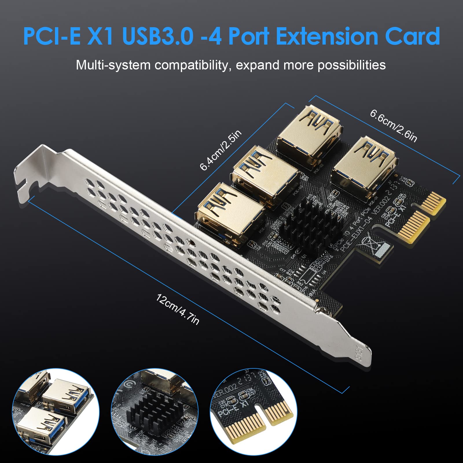 Mua PCIe Splitter 1 to 4 Multiplier Riser Card, PCI Express X1 ...