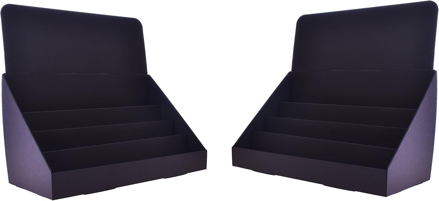 Stand-Store Pre-Assembled Black 18-Inch 4 Tier Cardboard Greeting Card ...