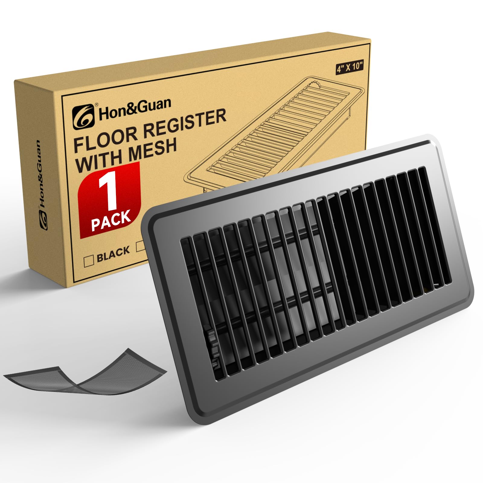 Hon&Guan Floor Register 4x10 Inch, Heavy Duty Walkable Floor Vent Easy ...