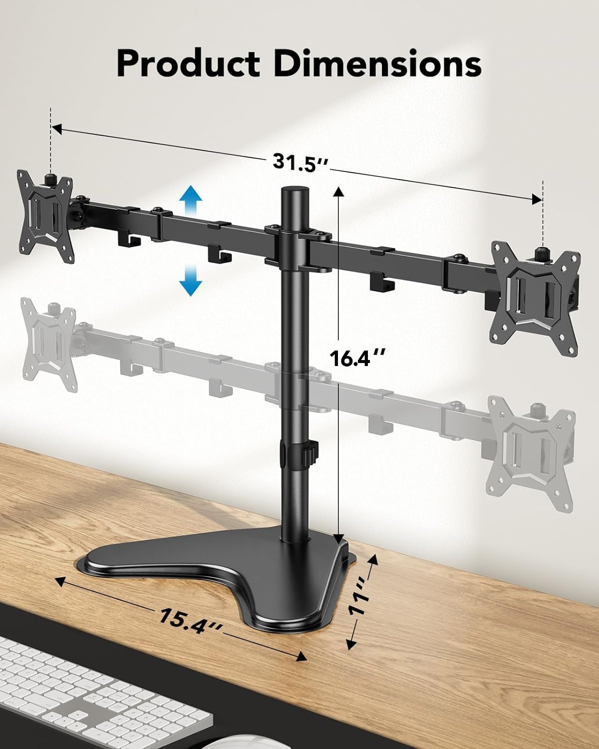 Mua HUANUO 32 inches Dual Monitor Stand up to 17.6lbs per Arm, High ...