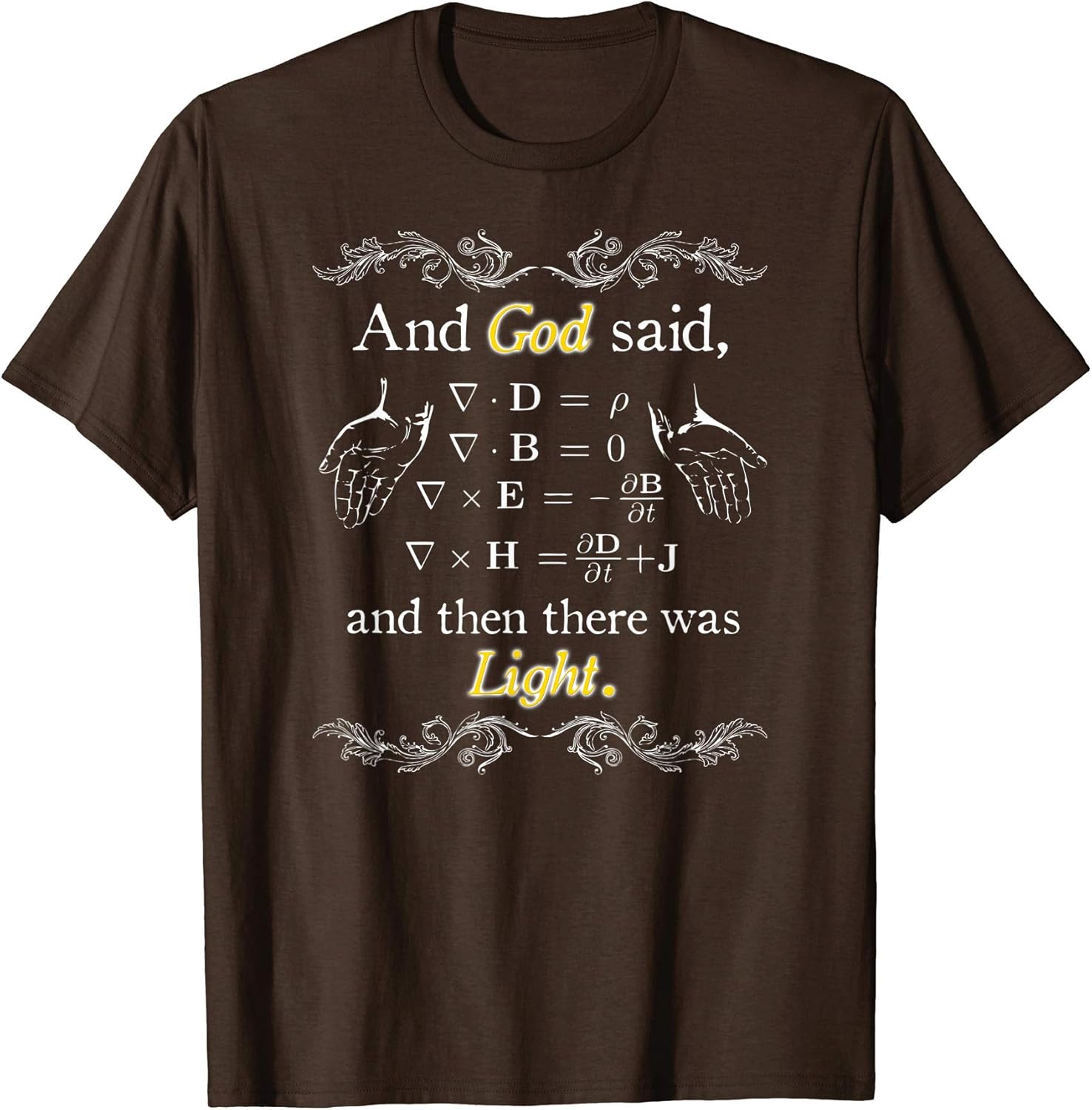 Amazon.com: "God Said Maxwell Equations" Christian Physics Nerd T-shirt ...