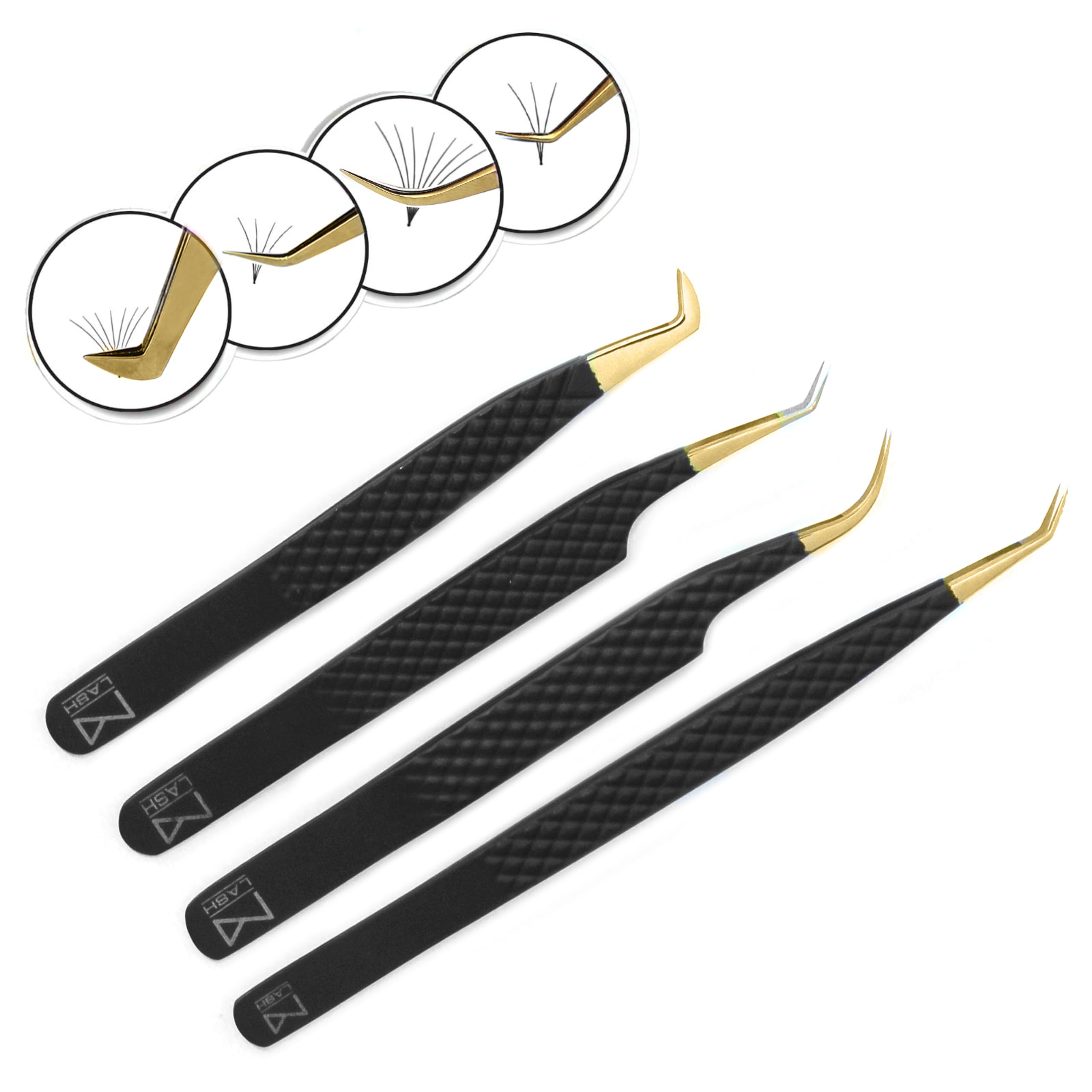 Mua M LASH Tweezers for Eyelash Extensions (Set of 4) - Professional ...