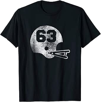 Amazon.com: Vintage Football Jersey Number 63 T-Shirt Player Number ...