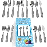Amazon.com: 12 Piece Stainless Steel Kids Silverware Set - Child and Toddler Safe Flatware ...
