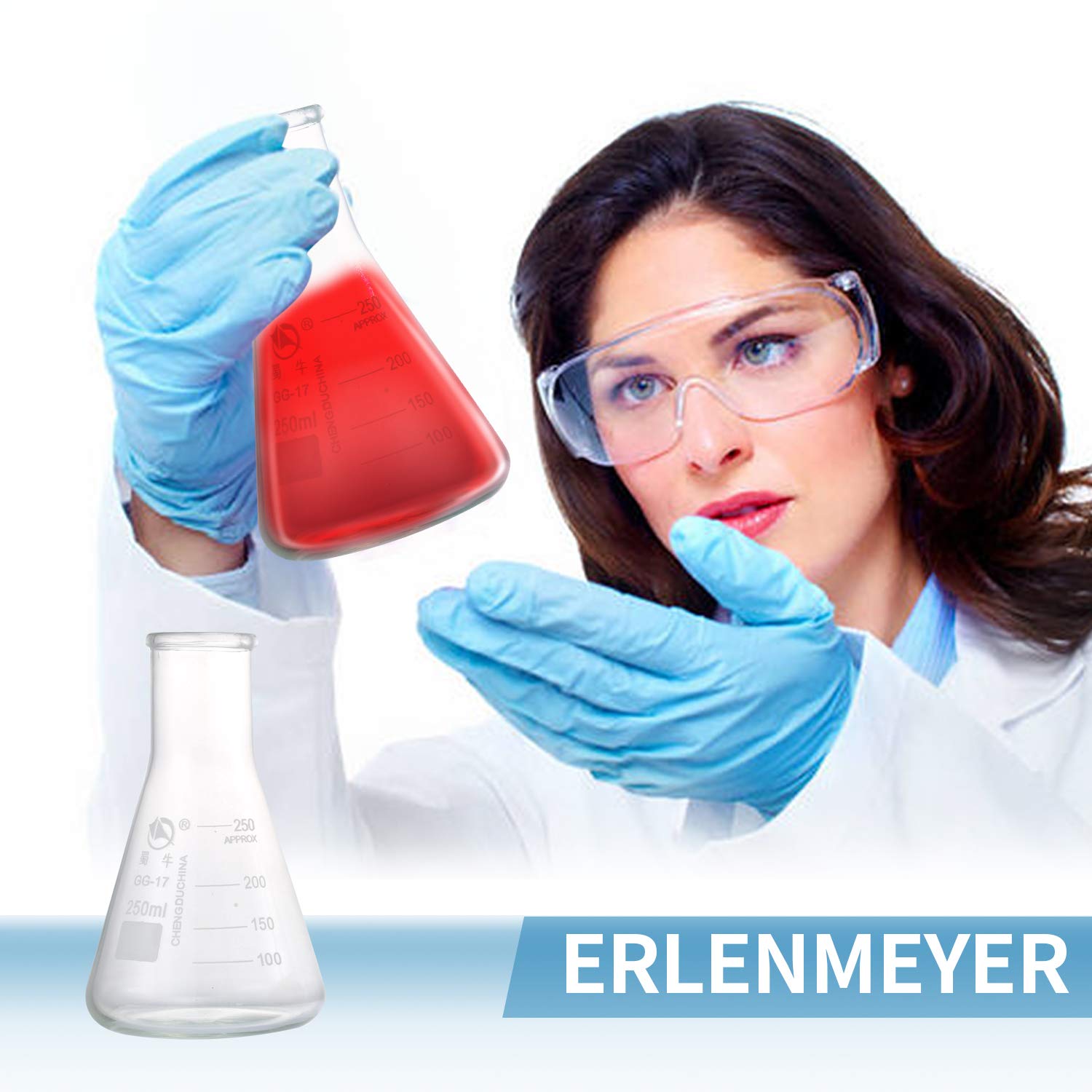 Mua Glass Erlenmeyer Flask Set, (250 ml, 150 ml & 50 ml) Graduated ...