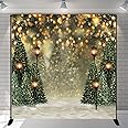 Amazon.com : Mocsicka Winter Forest Landscape Backdrop Snowy Christmas Pine Tree Halo Spots ...